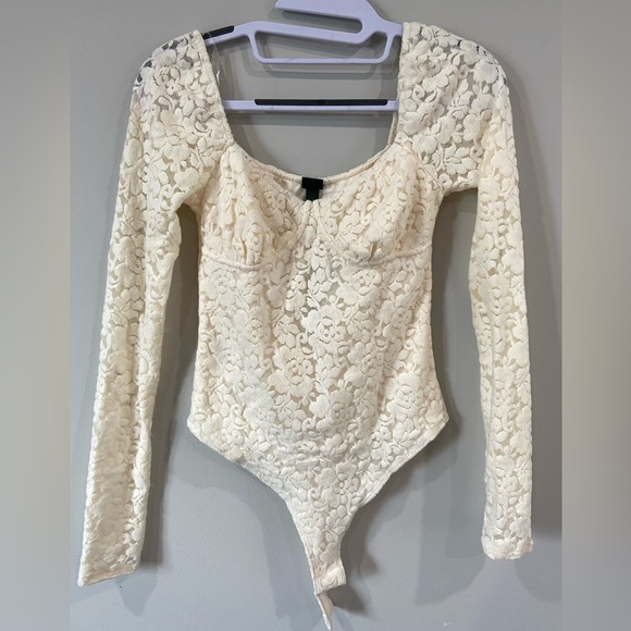 wild fable | Tops | Nwt Wild Fable Cream Floral Lace Bodysuit | Poshmark